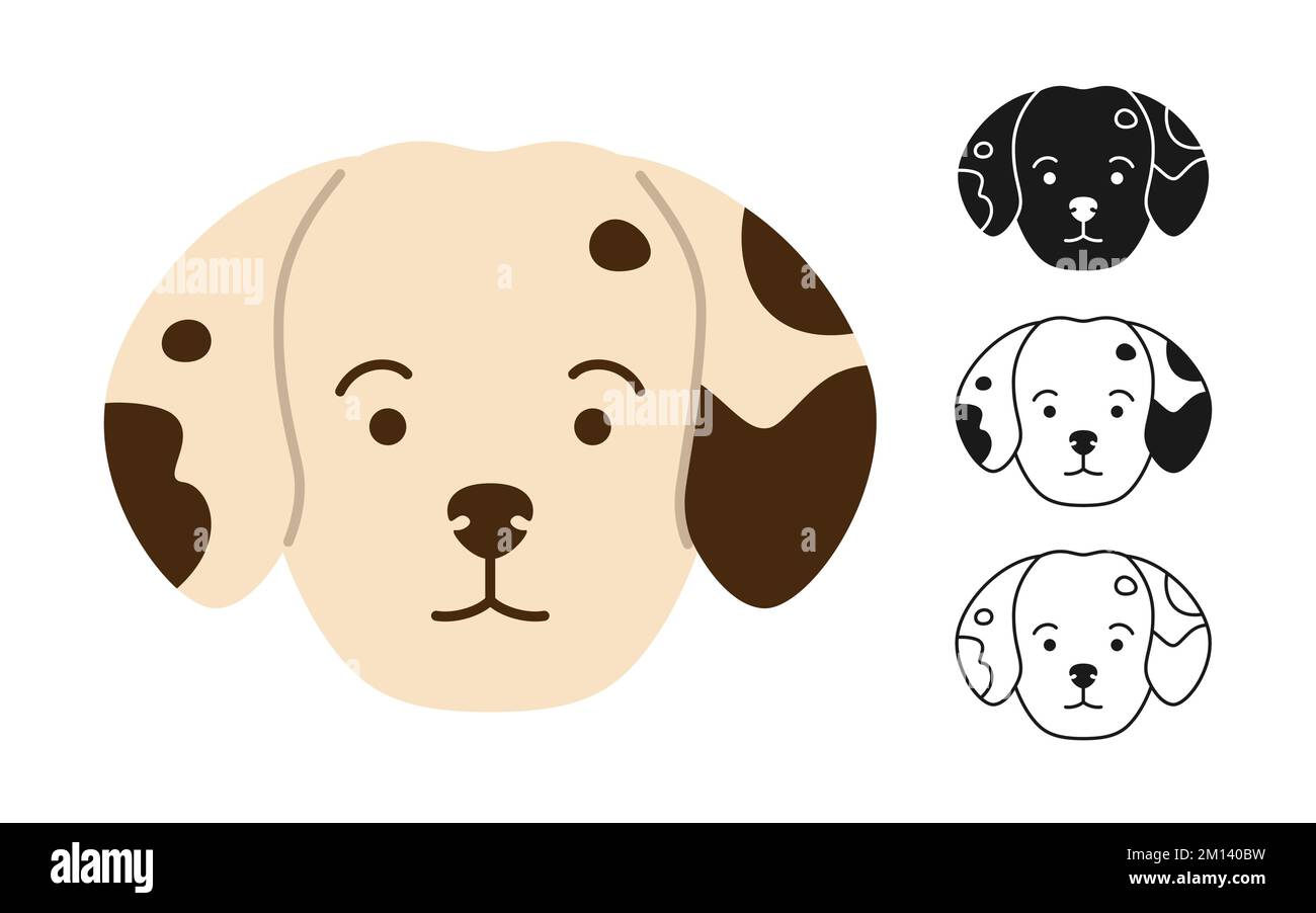 Jeu de personnages de dessin animé pour chiens dalmatiens. Mignon puppy ...