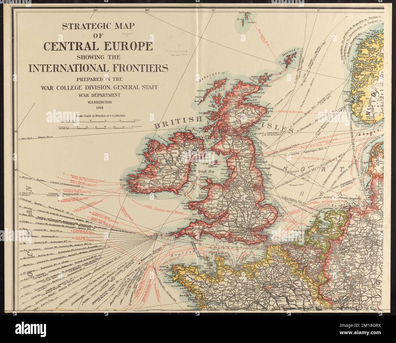 Carte stratégique de l'Europe centrale montrant les frontières ...
