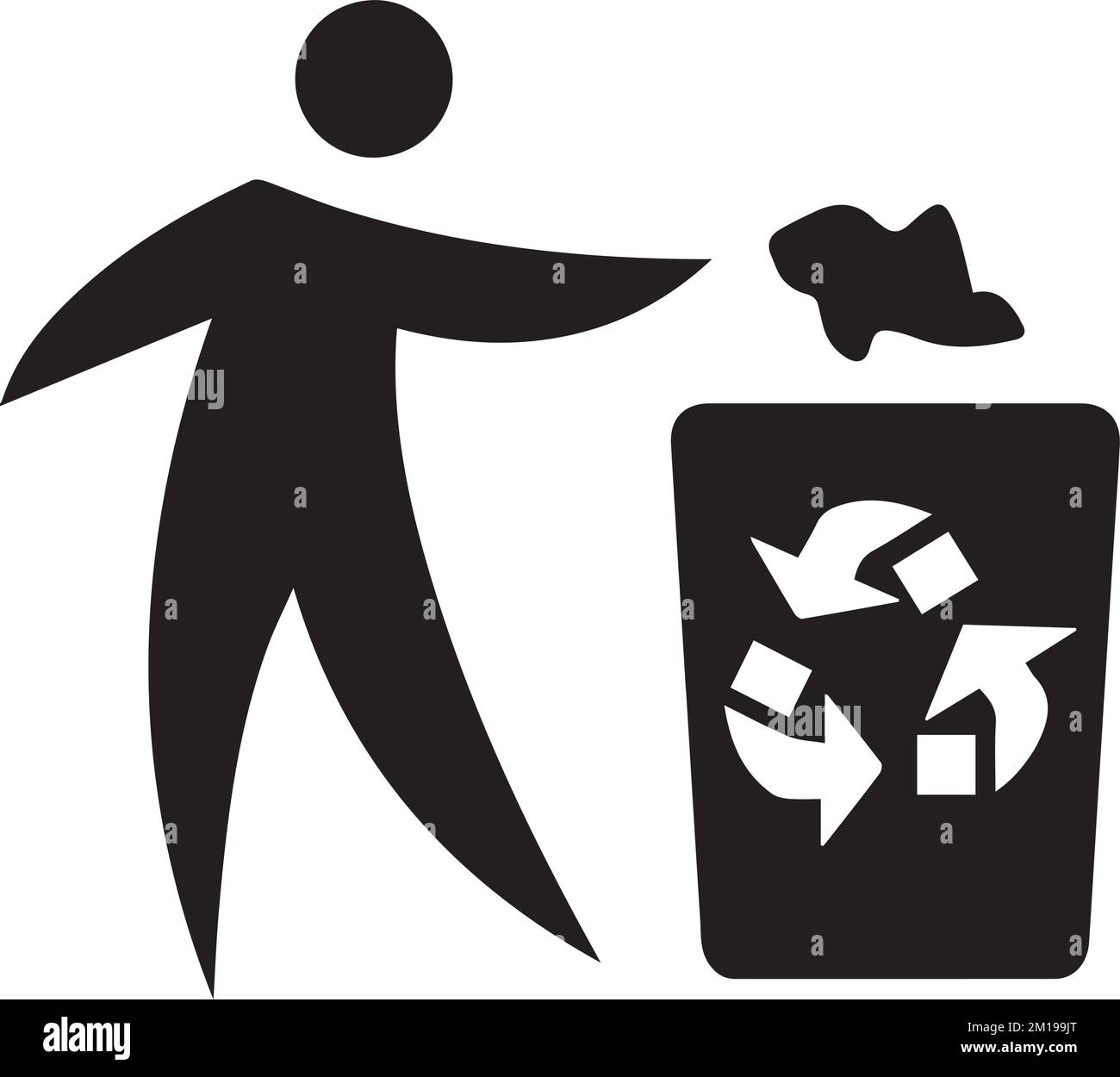 Symbole de la litière, bacs à déchets, paniers de papier usagé, symbole ...