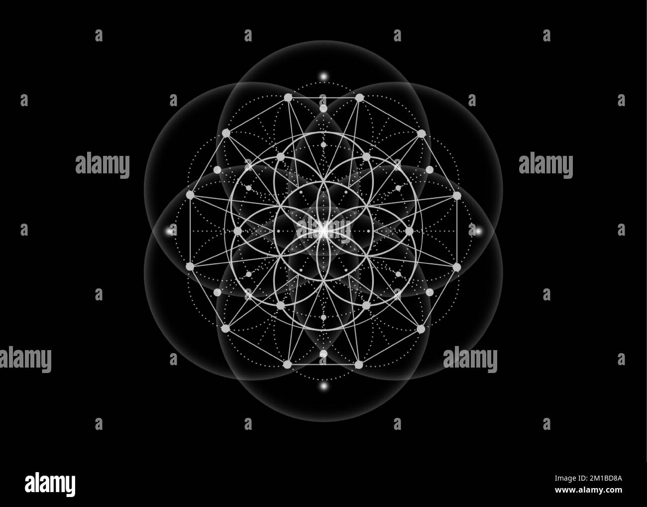 Géométrie sacrée, fleur de vie, fleur de lotus mandala. Logo vintage ...