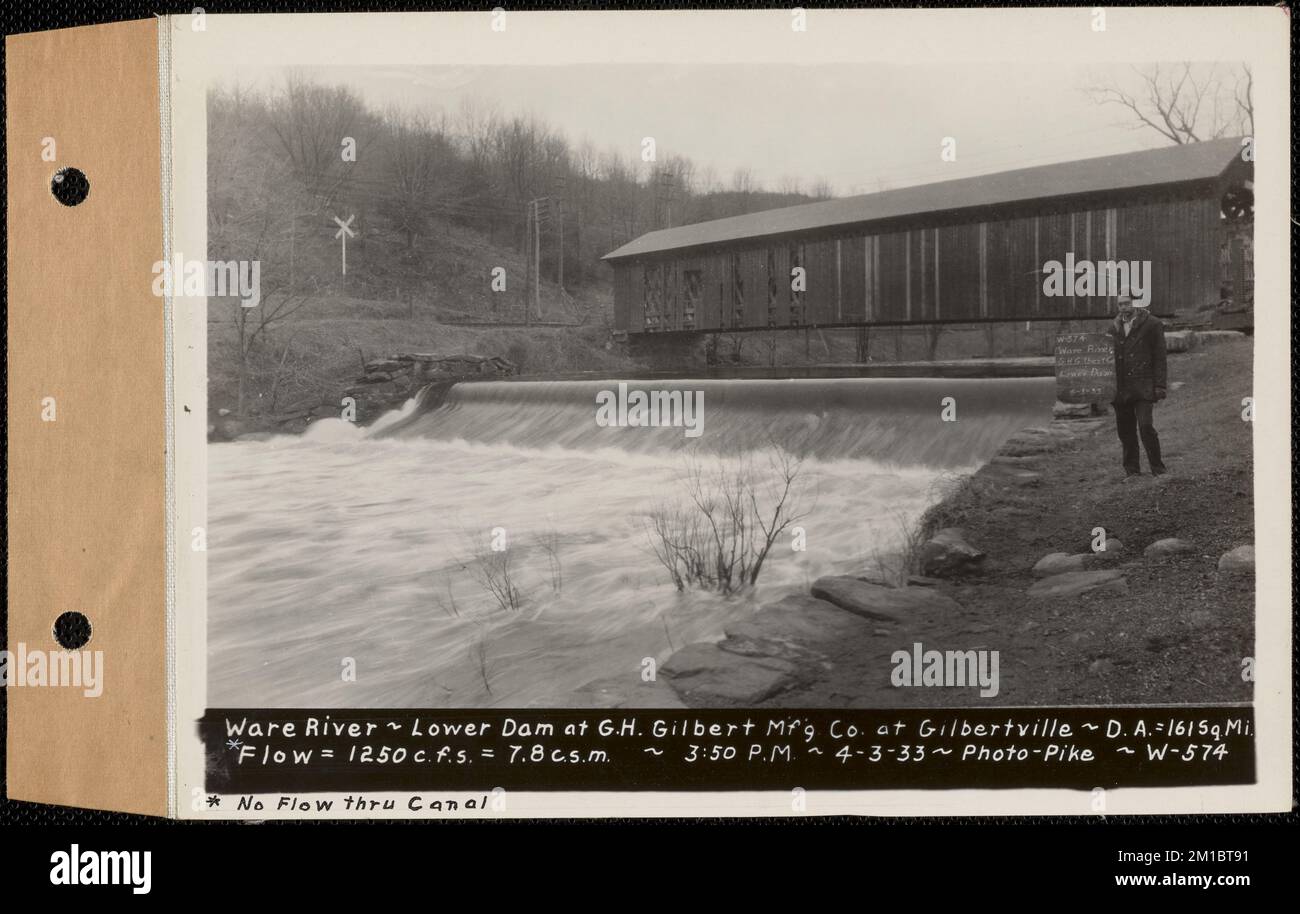 Ware River, barrage inférieur de G.H. Gilbert Manufacturing Co. À ...