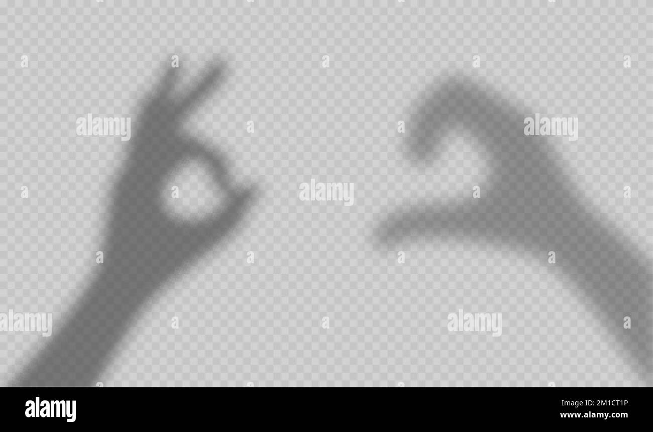 Ensemble d'ombres à la main réalistes png isolé sur un arrière-plan ...