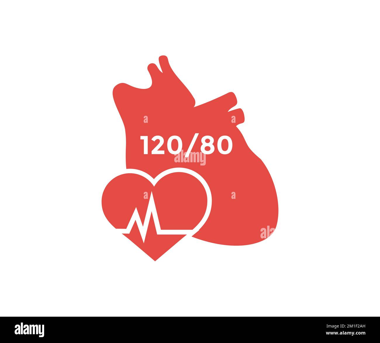 Icône de battement cardiaque humain, rythme cardiaque médical et logo ...