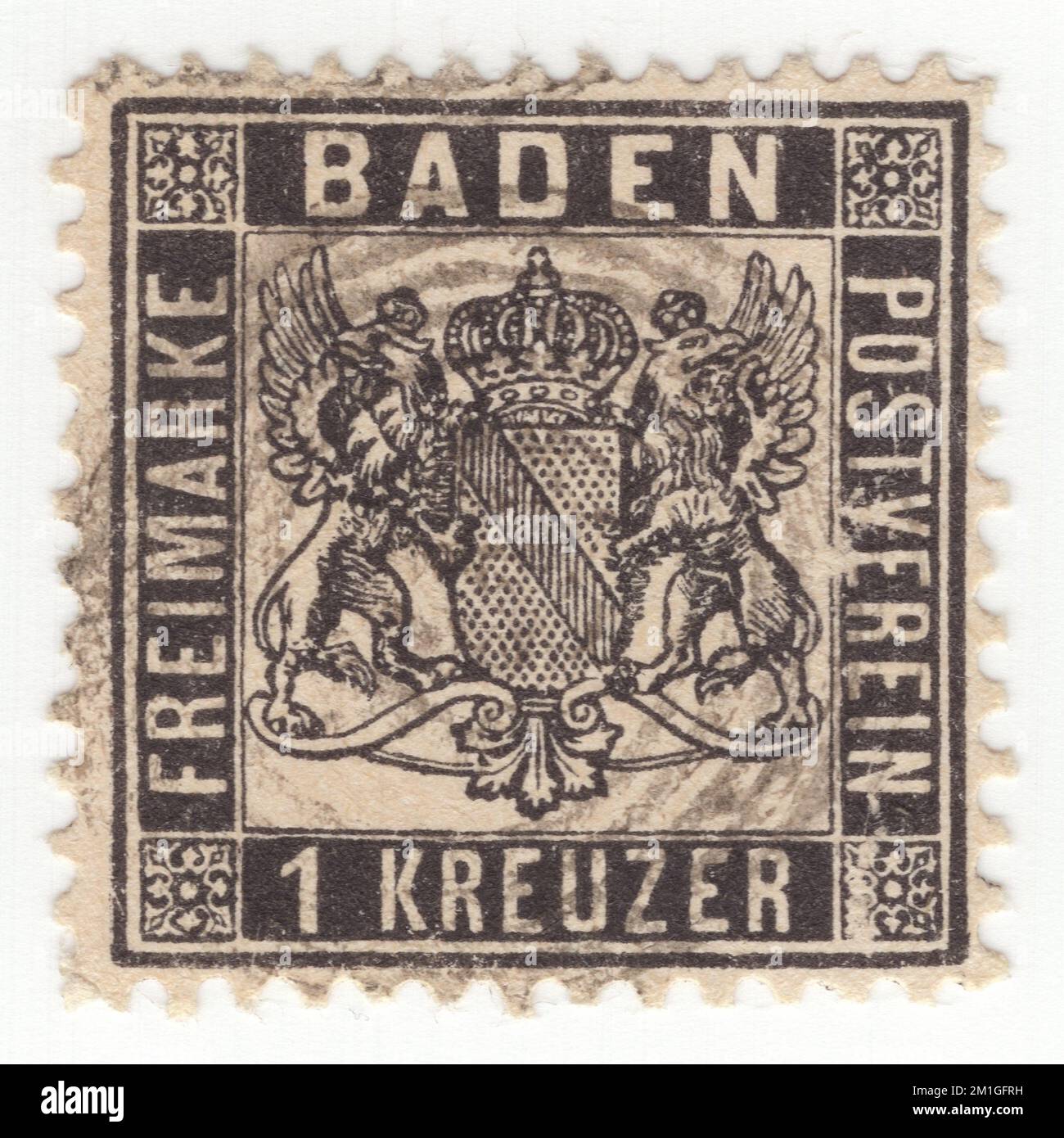 BADEN (l'un des États allemands) — 1864: Ancien et rare timbre-poste ...