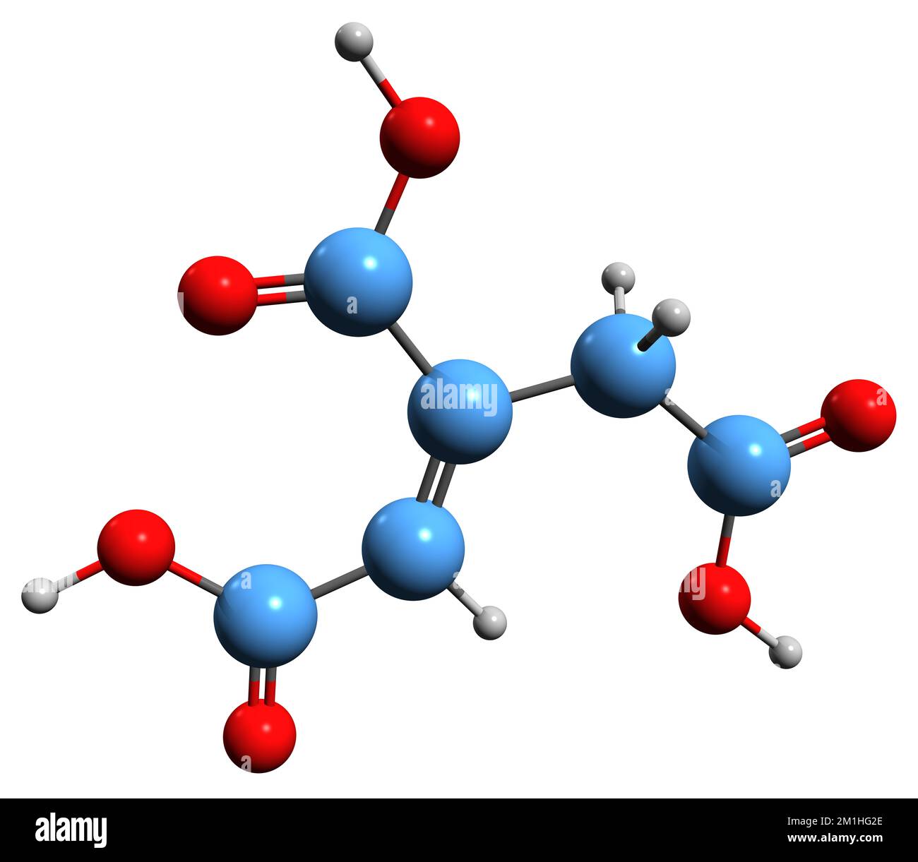 3D image de la formule squelettique de l'acide cis-aconitique ...
