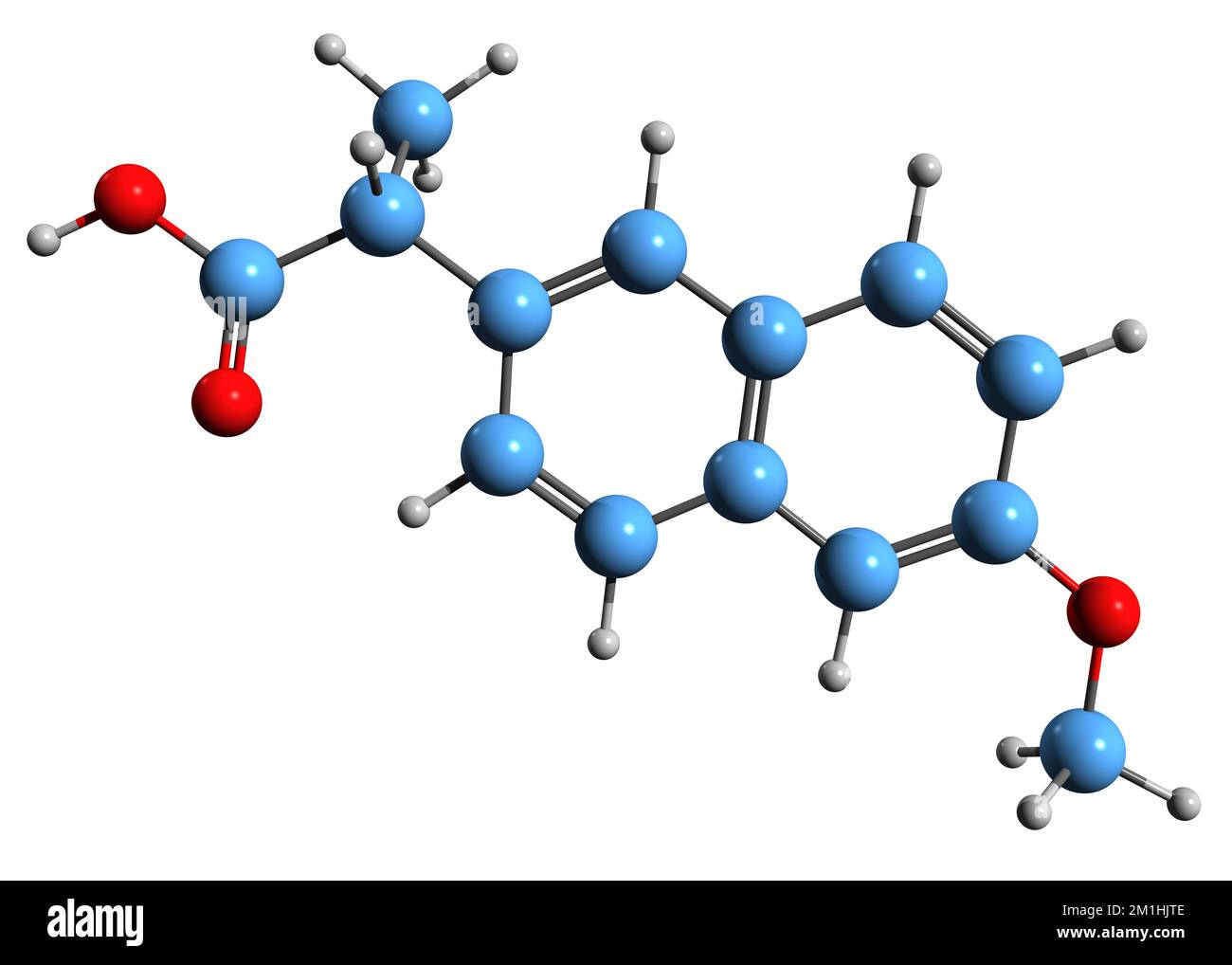 3d Image De La Formule Squelettique De Naproxen Structure Chimique