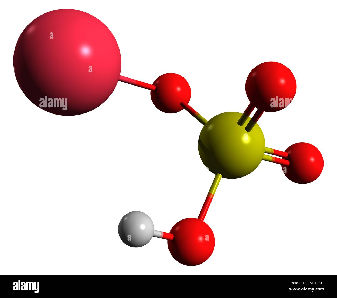 3D image de la formule squelettique de bisulfate de sodium - structure ...