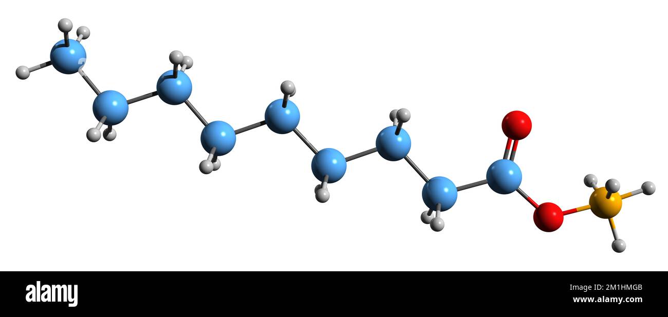 3D image de la formule squelettique de nonanoate d'ammonium - structure ...