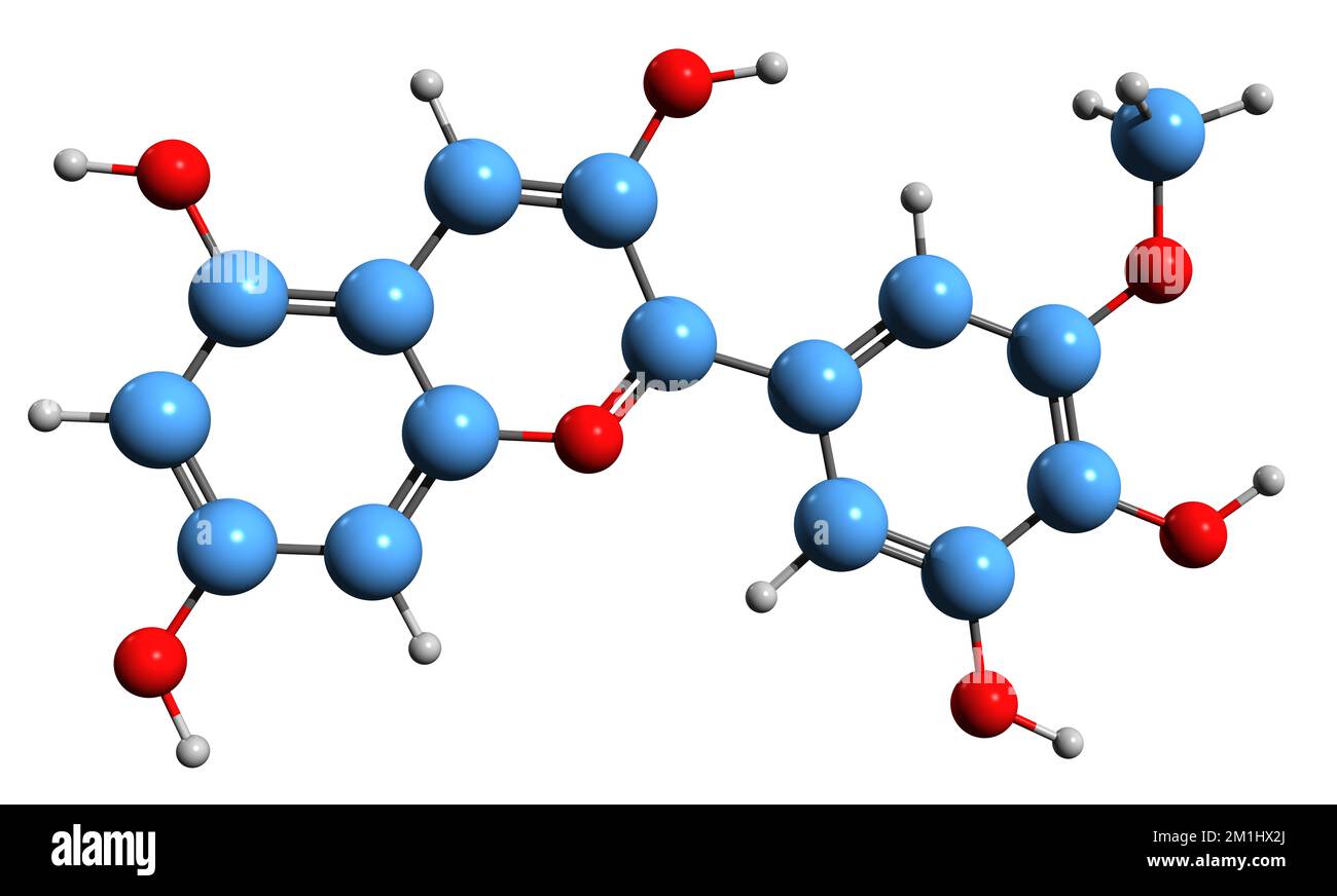 3D image de la formule squelettique de la pétunidine - structure ...