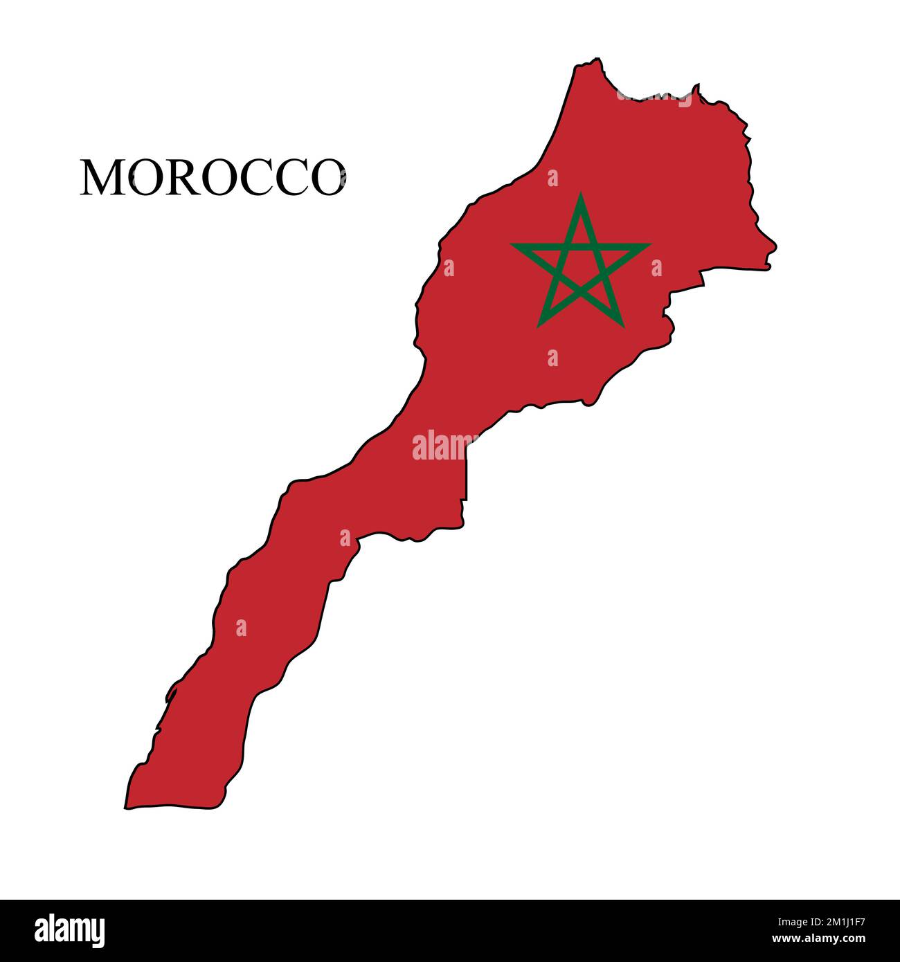 Illustration vectorielle de la carte du Maroc. Économie mondiale. Pays ...