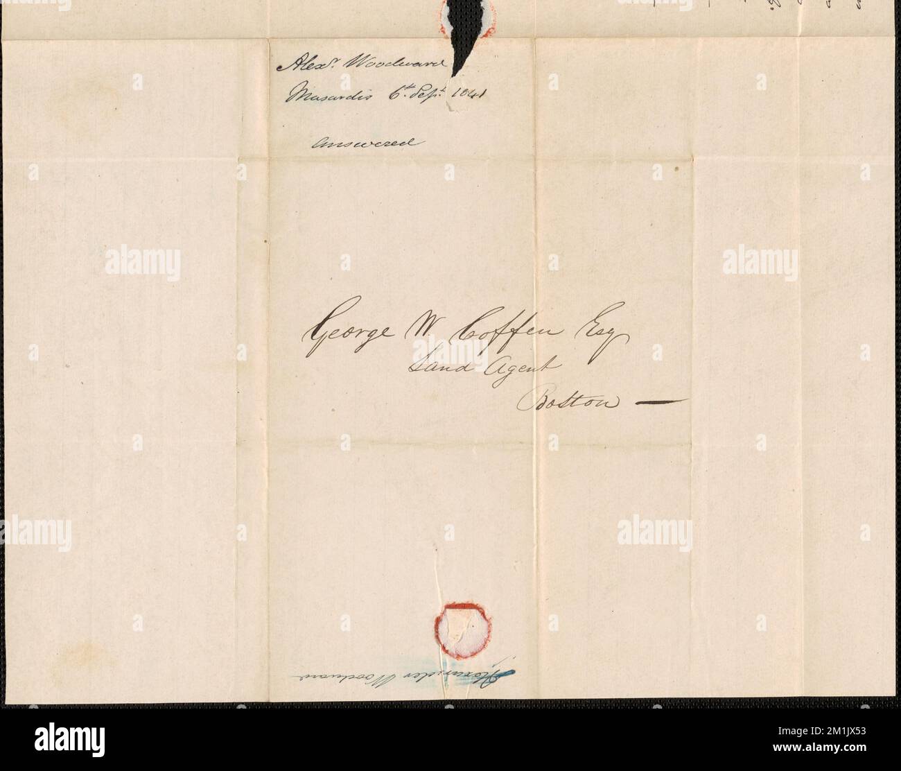 Alexander Woodward à George Coffin, 6 septembre 1841 , ventes de ...