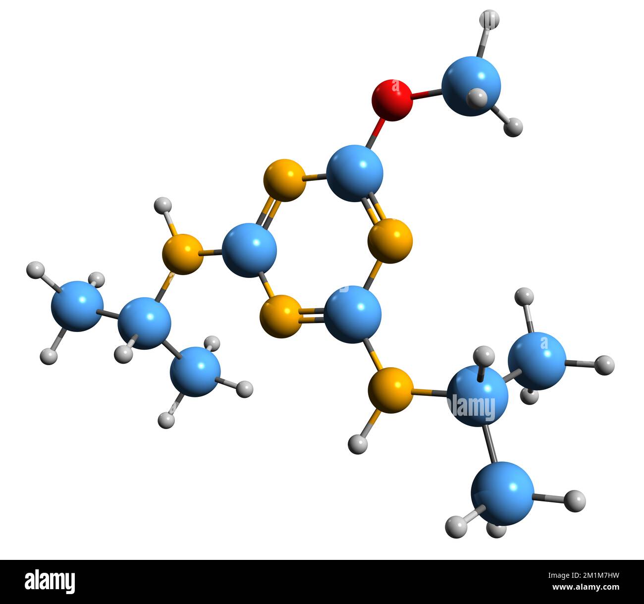 3D image de la formule squelettique de Prometon - structure chimique ...