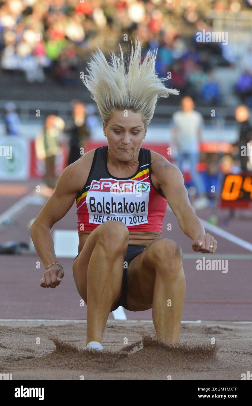 20120629 - HELSINKI, BELGIQUE : athlète belge Svetlana Bolshakova photographiée lors de la ...