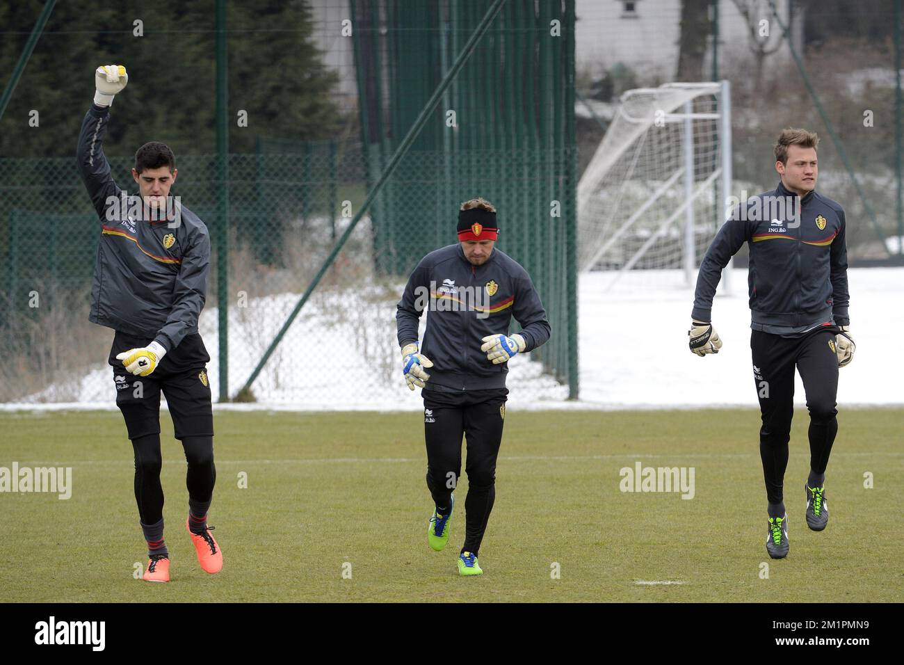 20130325 - BRUXELLES, BELGIQUE : le gardien de but de Belgique Thibaut Courtois, le gardien de ...