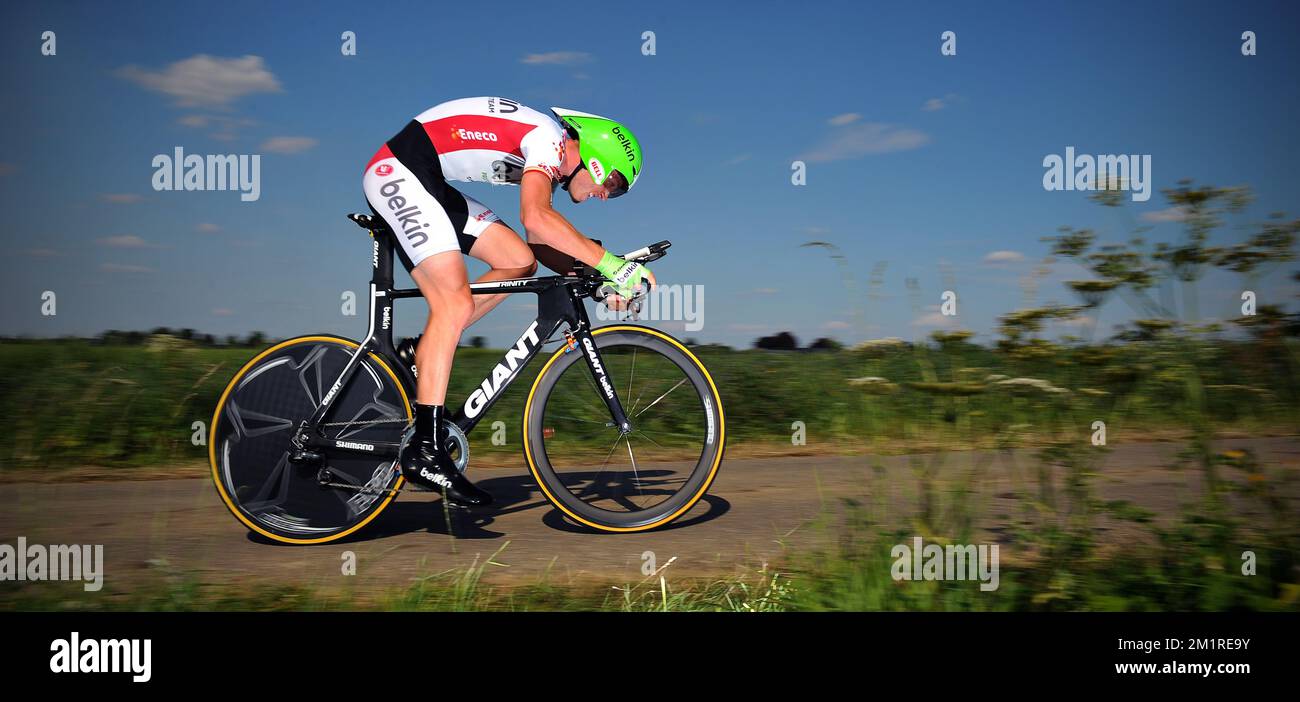 Le Boom de Lars Dutch de Belkin Pro Cycling Team en action pendant la ...