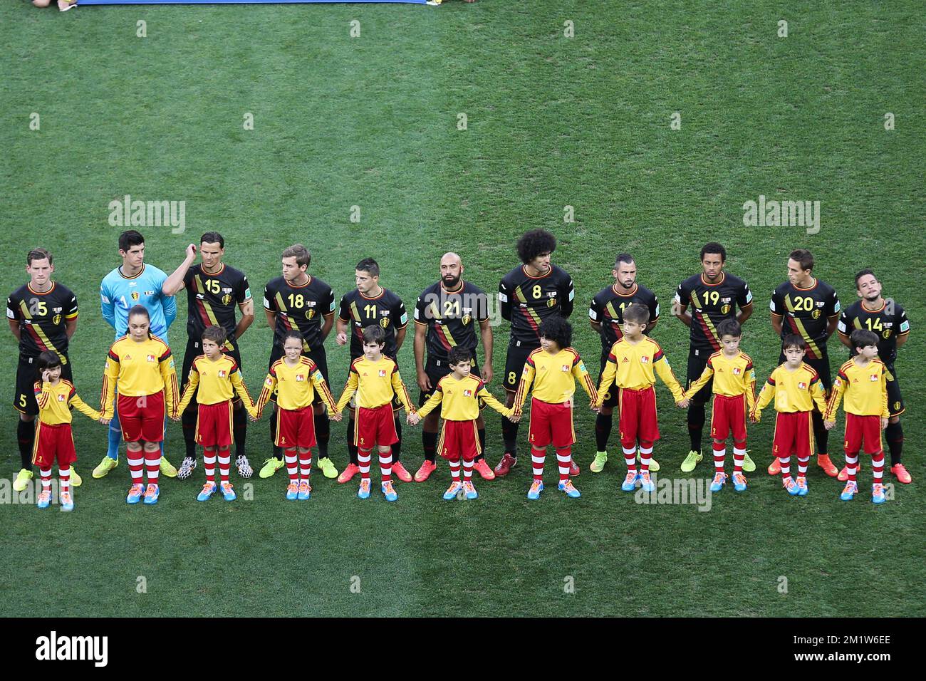 20140626 - SAO PAULO, BRÉSIL : Jan Vertonghen, gardien de but belge Thibaut Courtois, Daniel Van ...