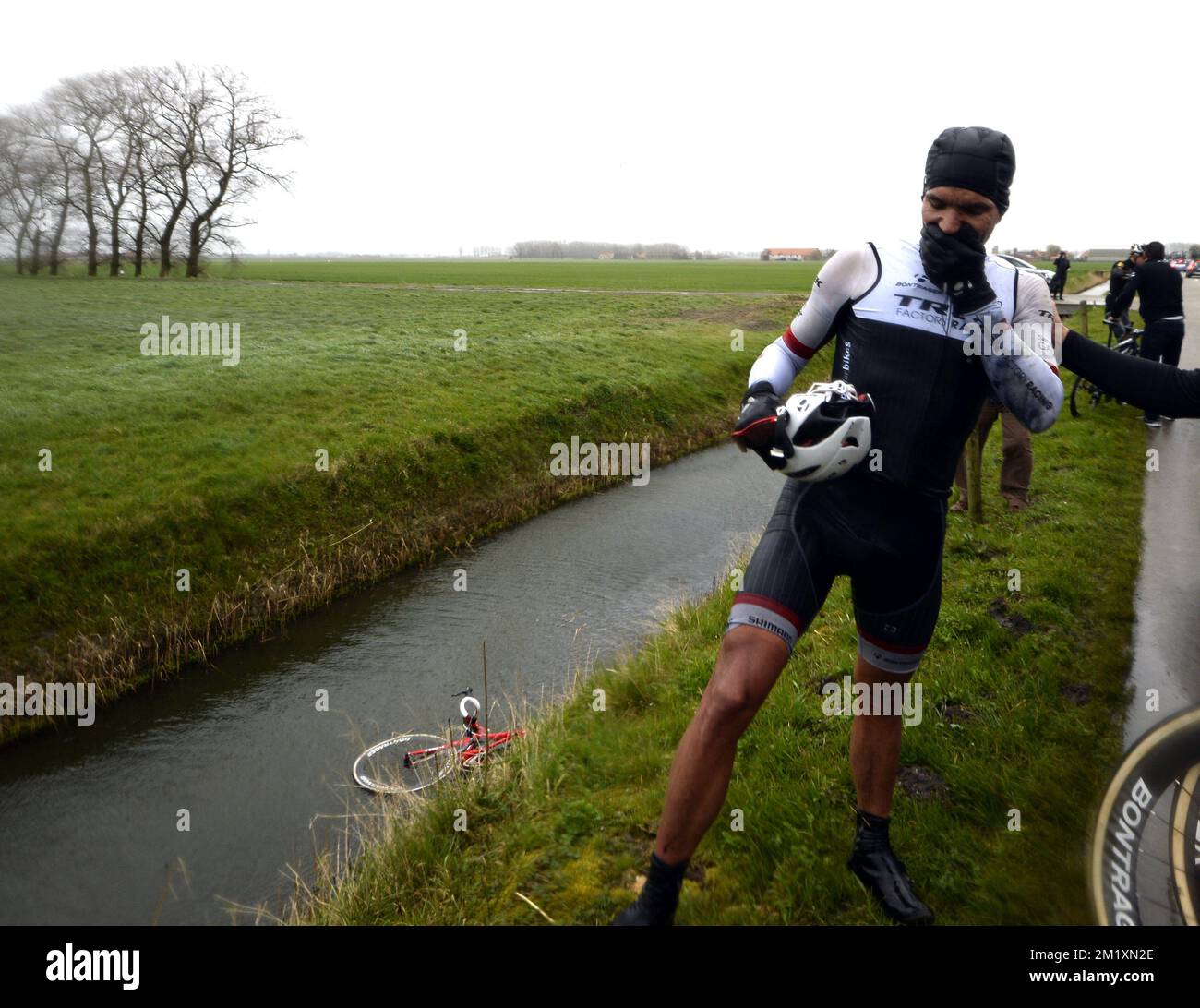 Gert Steegmans belges de Trek Factory Racing photographié après qu'il ...