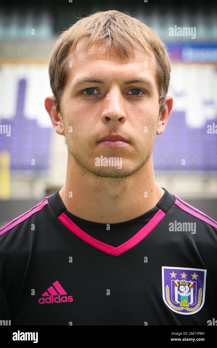 Davy Roef, gardien de but d'Anderlecht, photographié pendant la saison 2015-2016 de l'équipe ...