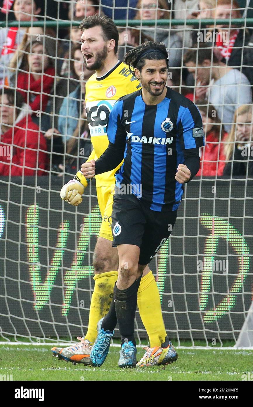 20151226 - KORTRIJK, BELGIQUE: Lior Refaelov du Club célèbre après ...