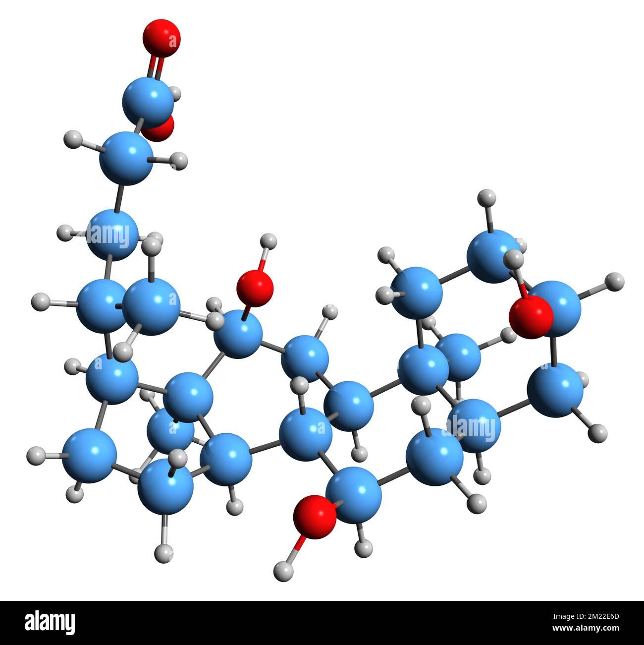 3D image de la formule squelettique de l'acide cholique - structure ...
