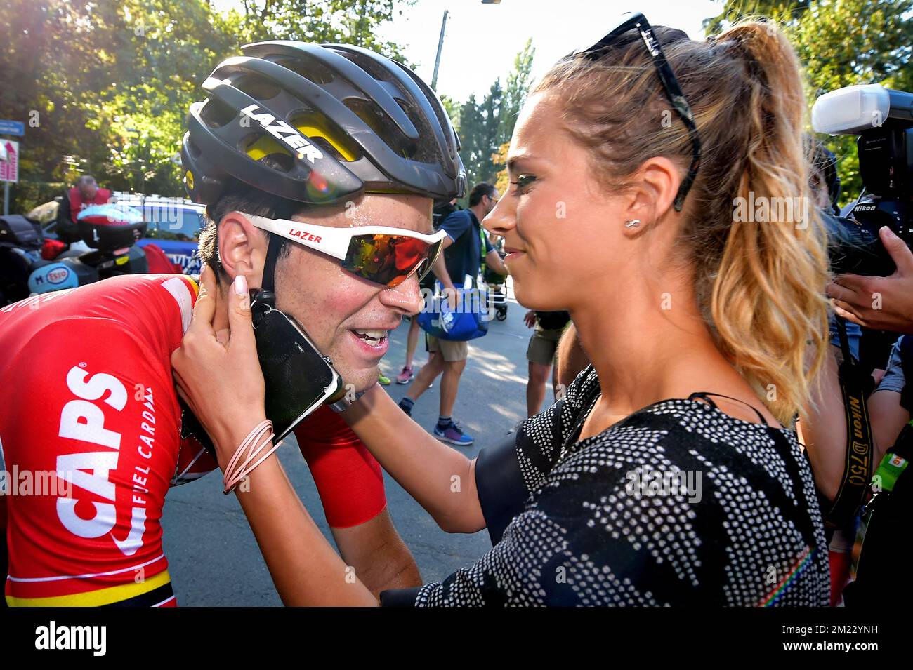 Français Tony Gallopin de Lotto Soudal et Marion Rousse, petite amie de ...