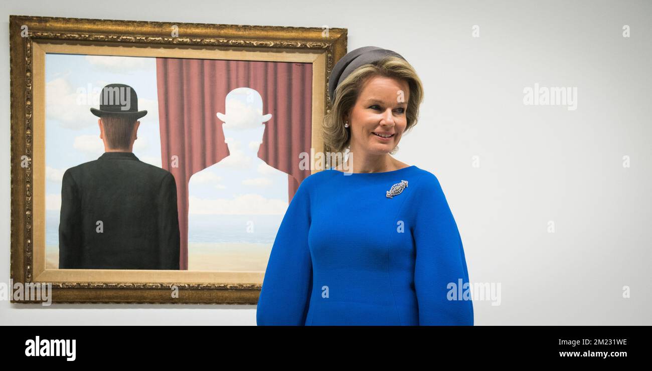 La reine Mathilde de Belgique pose pour le photographe un tableau ...