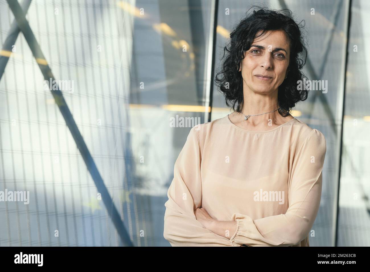Marie Arena, membre du Parlement européen, pose pour photographe lors d ...