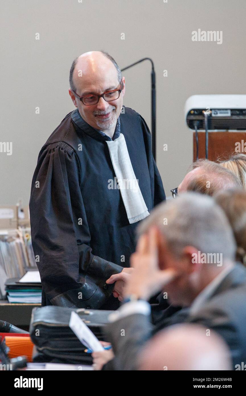 L'avocat Patrick Arnou en photo lors d'une séance du procès ...