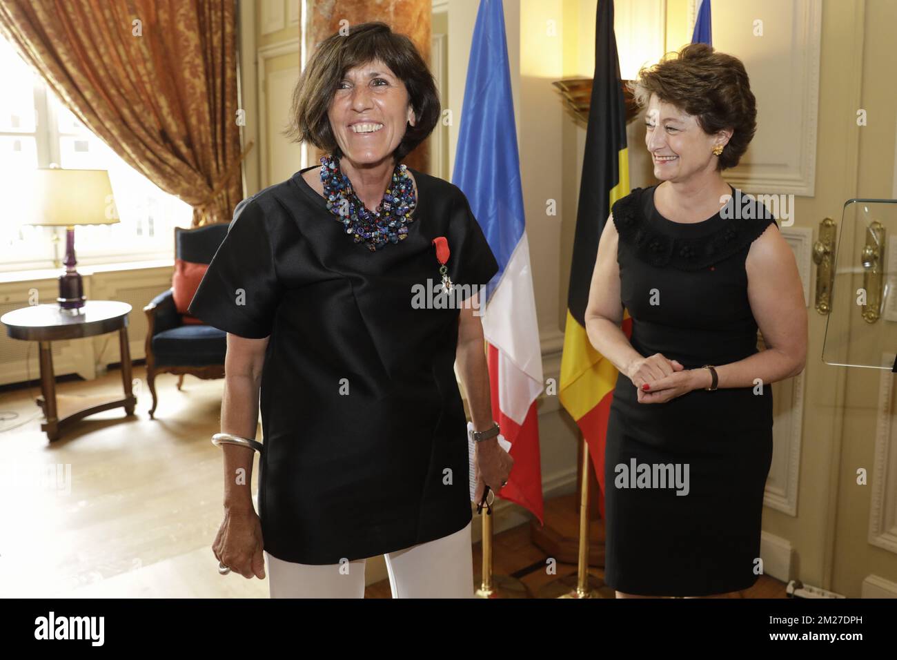 Diane Hennebert et l'ambassadrice de France en Belgique Claude-France ...