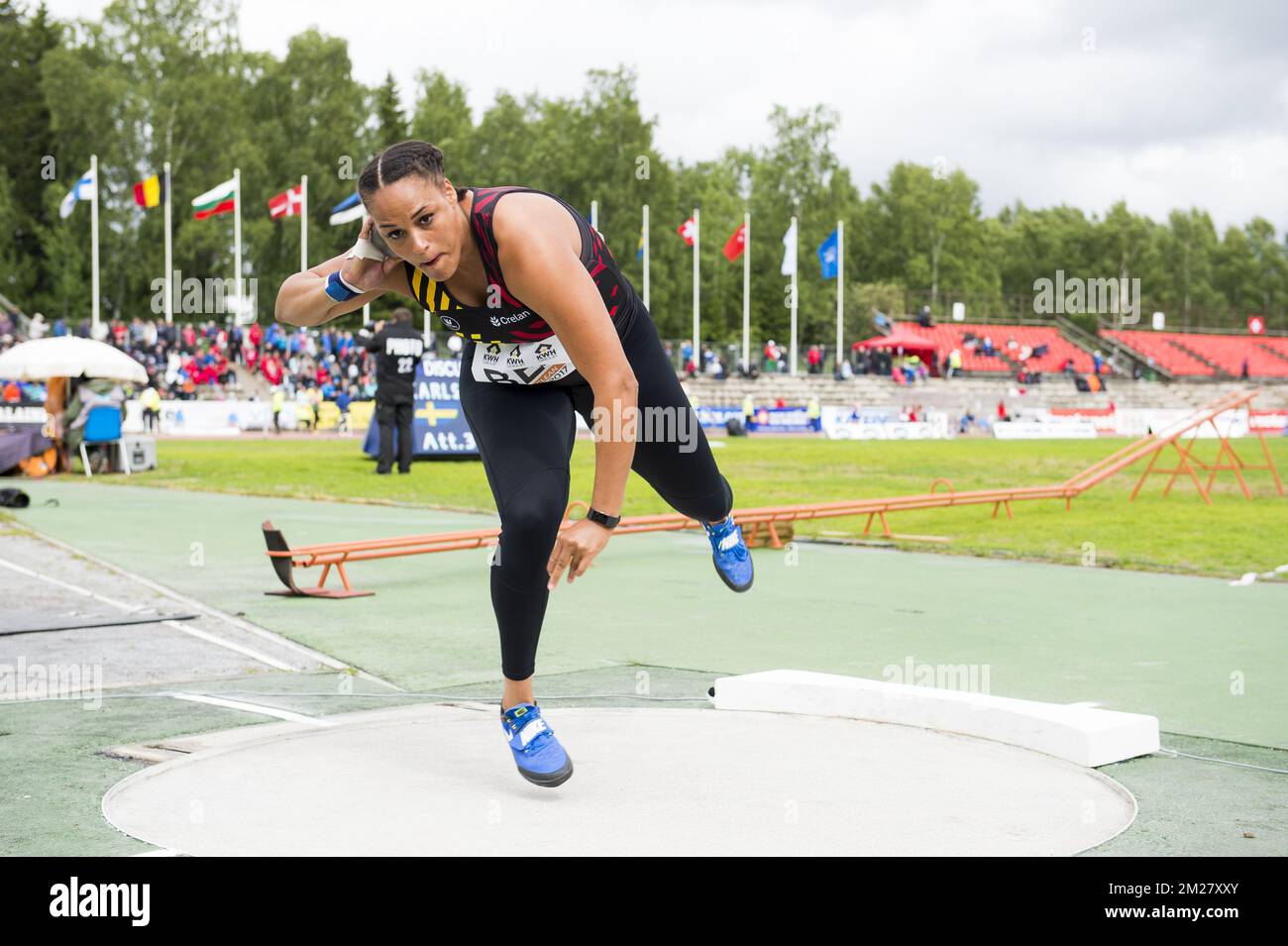 Belgique Jolien Boumkwo photographié en action pendant la compétition ...