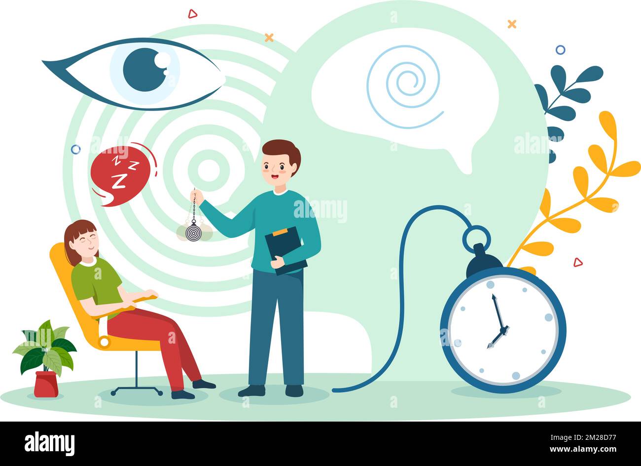 Hypnose avec des spirales noir et blanc création d'un état d'esprit ...