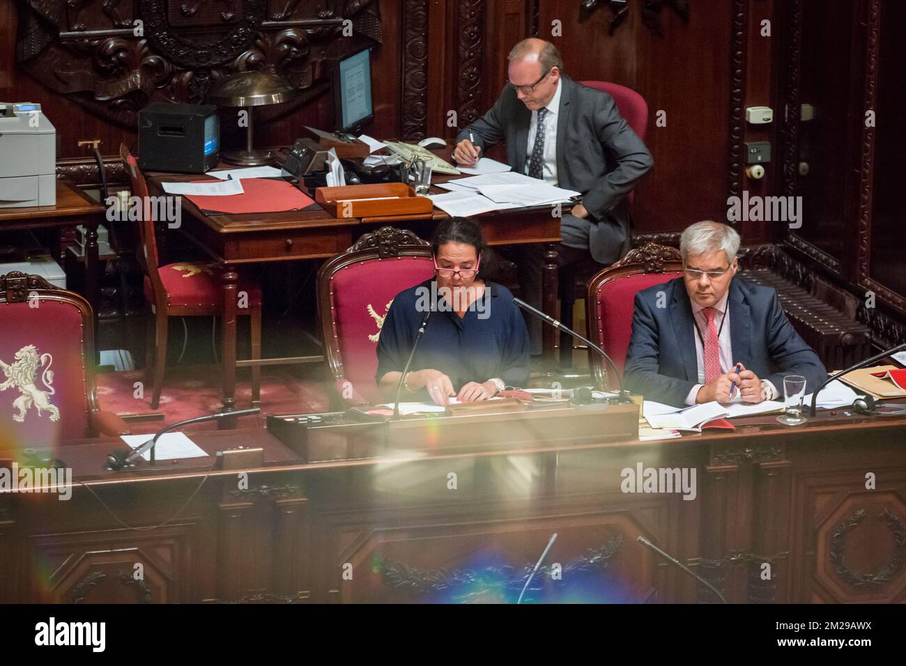 Christine Defraigne (MR) photographiée lors d'une séance plénière du ...