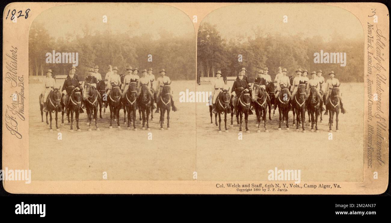 Le colonel Welch et son personnel, 65th N.Y. Vol., Camp Alger, Virginie ...