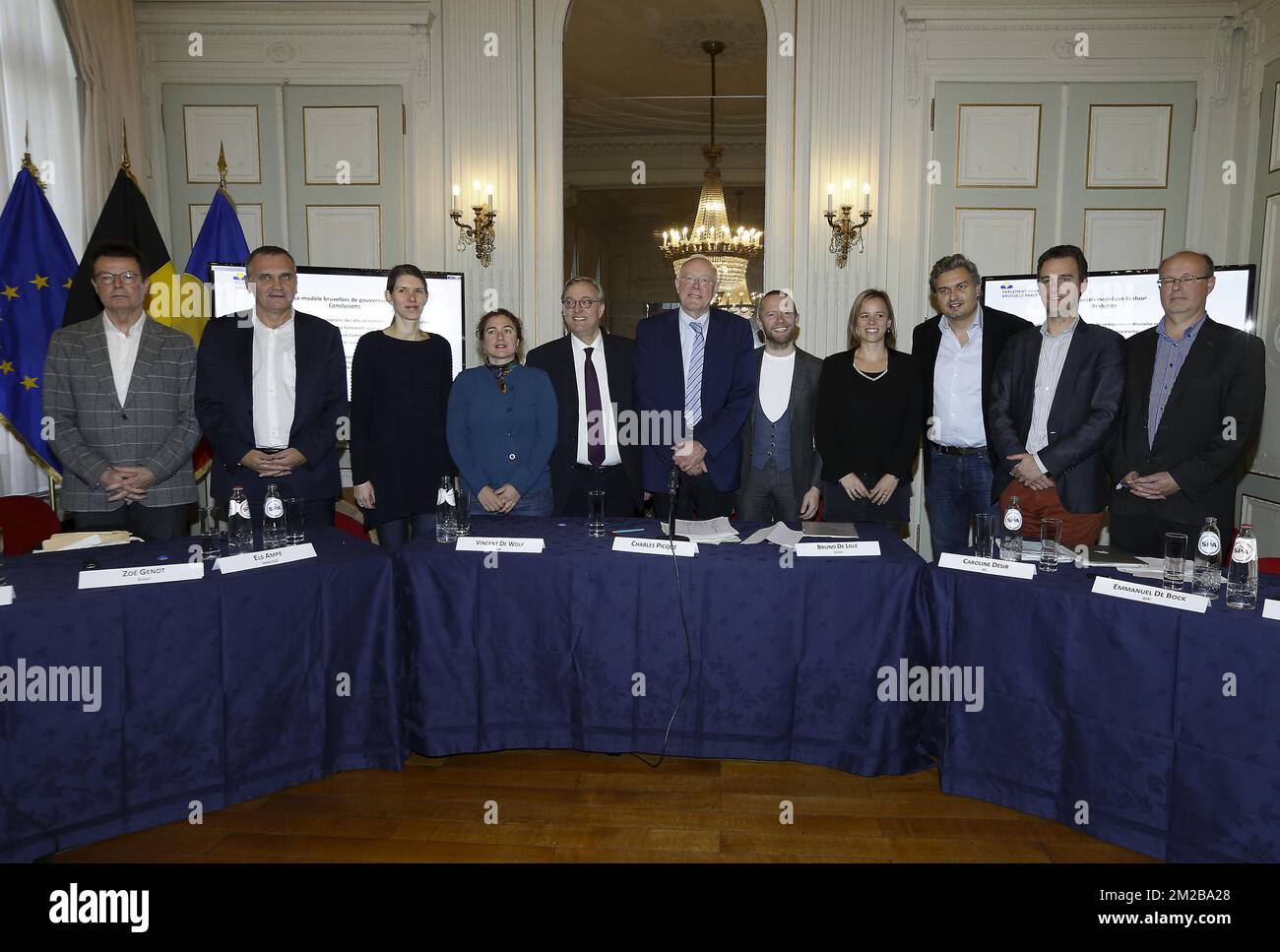 N-VA's Johan Van Den Driessche , cdH's head of group Benoit Cerexhe ...