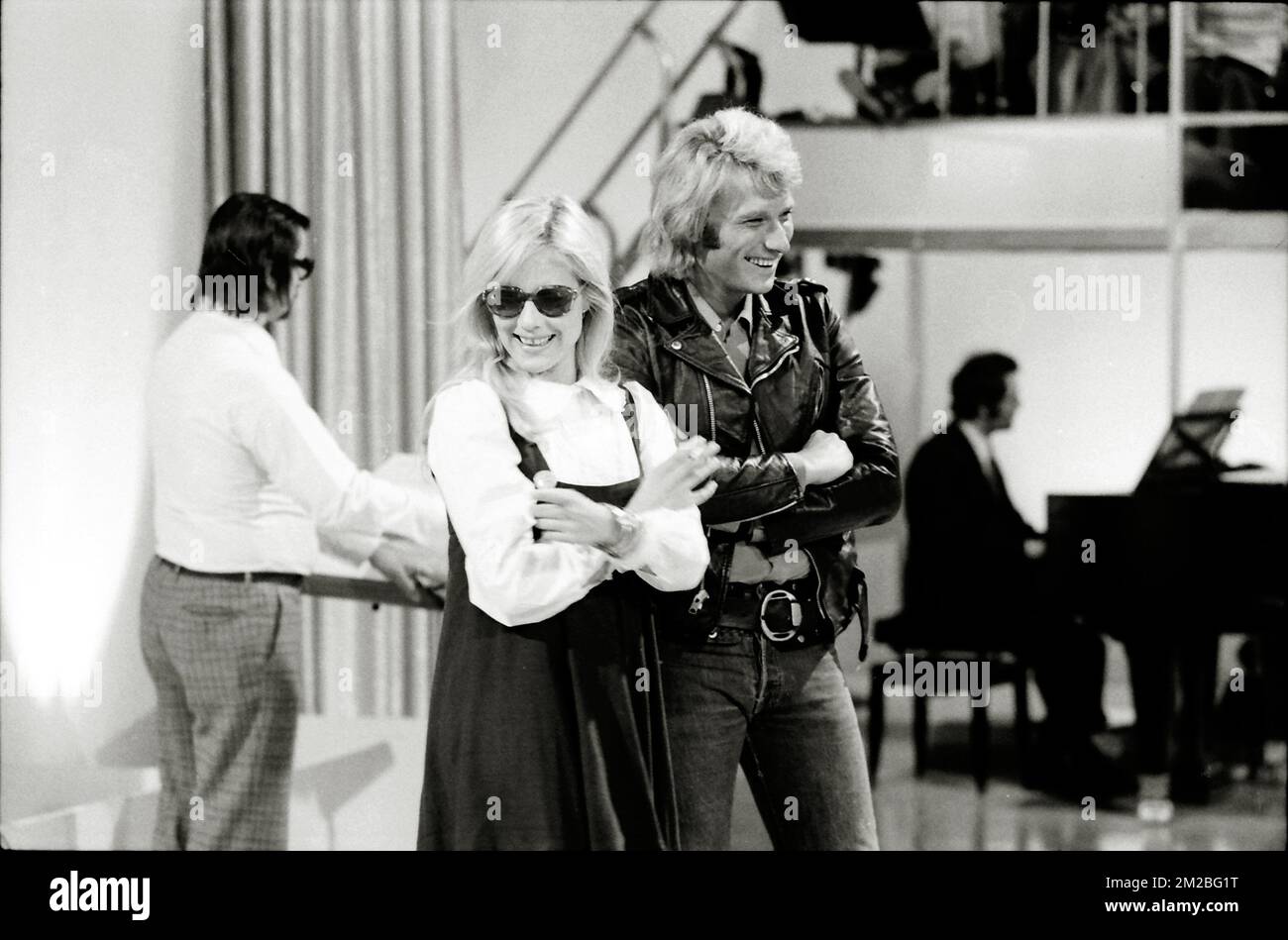 Johnny hallyday | Johnny hallyday et Sylvie Vartan Archives 'années 70' 20/06/1973 Photo Stock ...