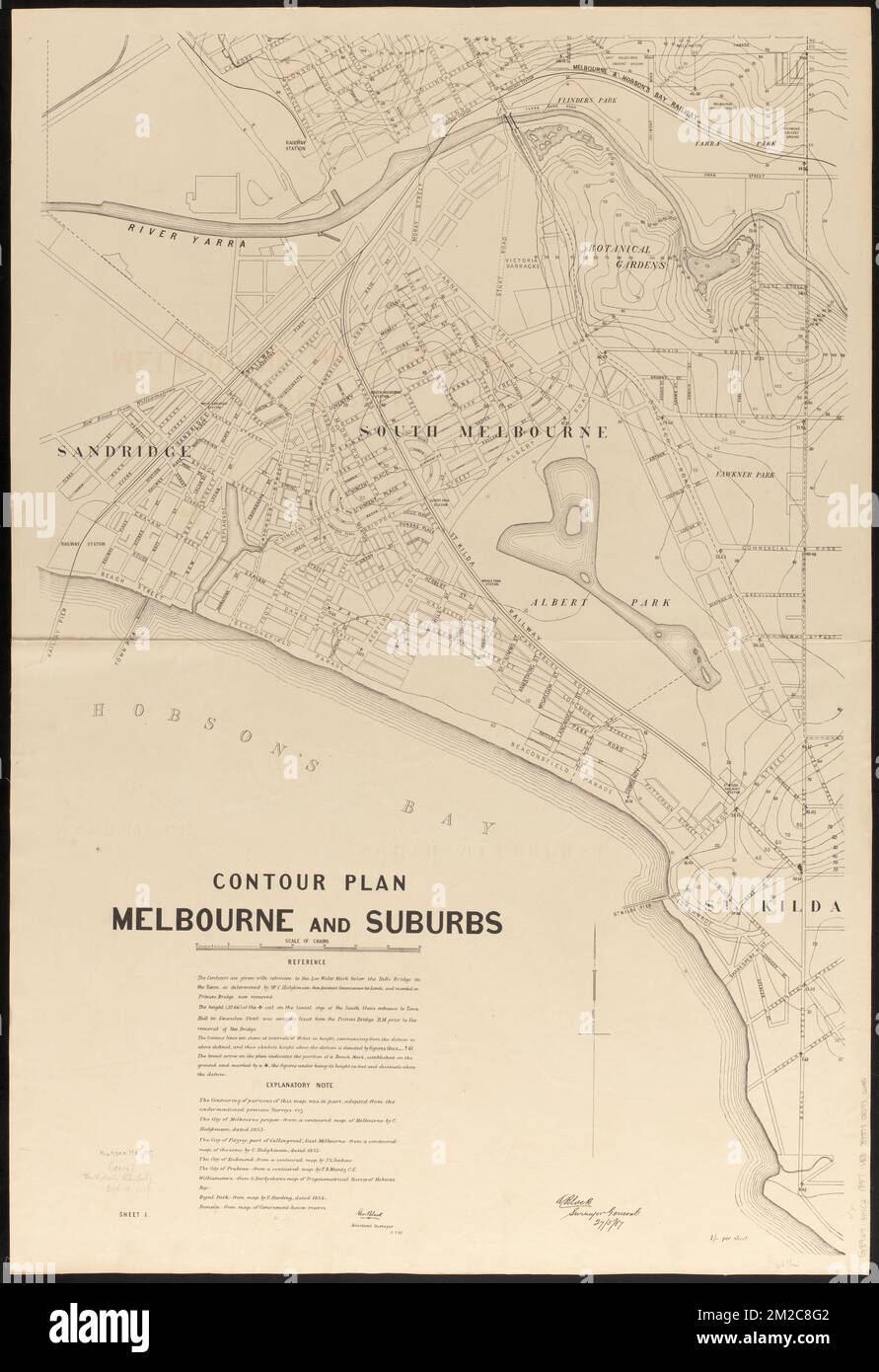 Plan de contour, Melbourne et banlieue , Melbourne Vic., cartes, cartes ...