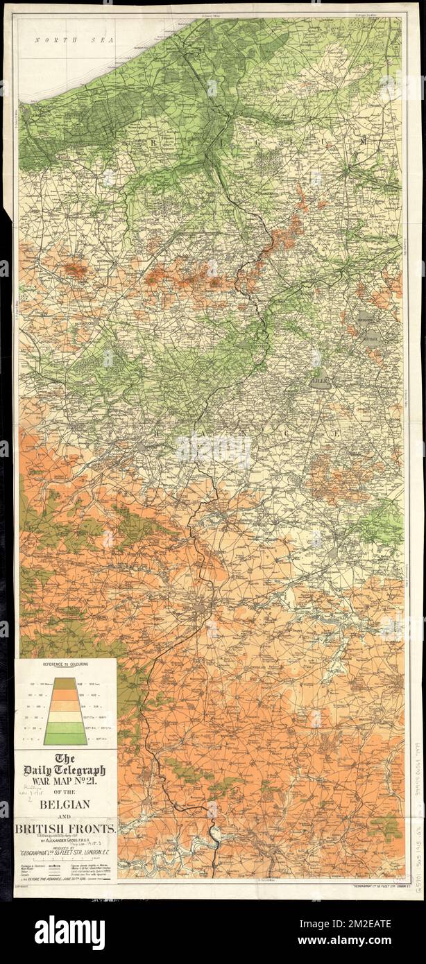 The Daily Telegraph war map no. 21 : of the Belgian and British fronts ...