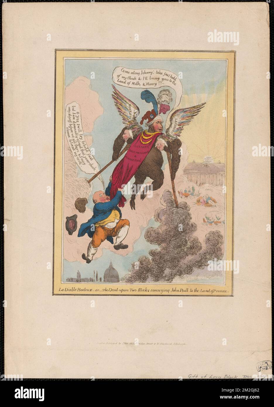 Le diable-boiteux - ou - le diable sur deux bâtons transportant John ...