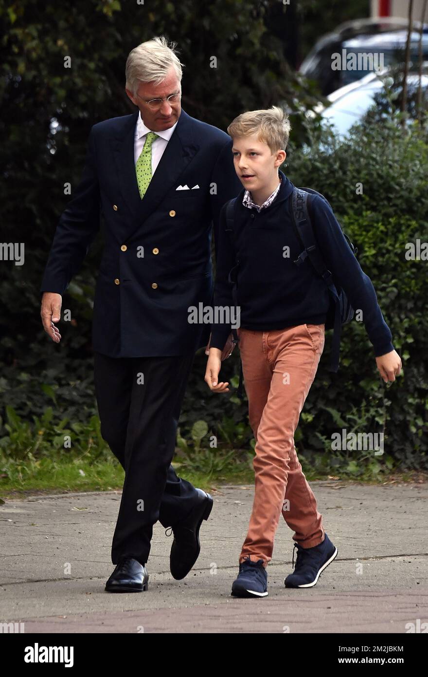 Le roi Philippe - Filip de Belgique et le prince Emmanuel arrivent pour ...