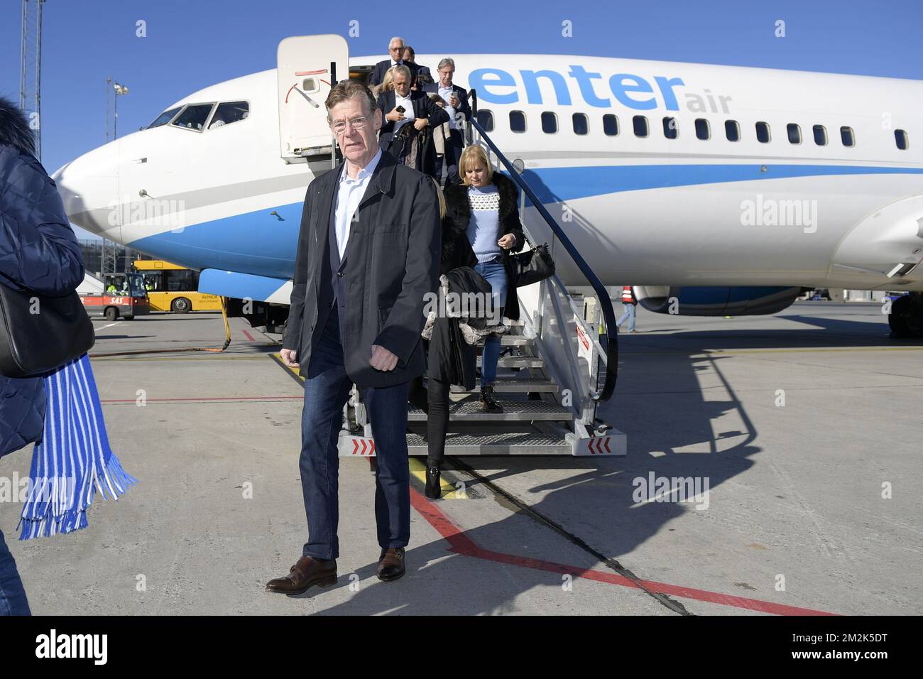 Jos Vaessen, ancien président de Genk, photographié après l'arrivée de ...