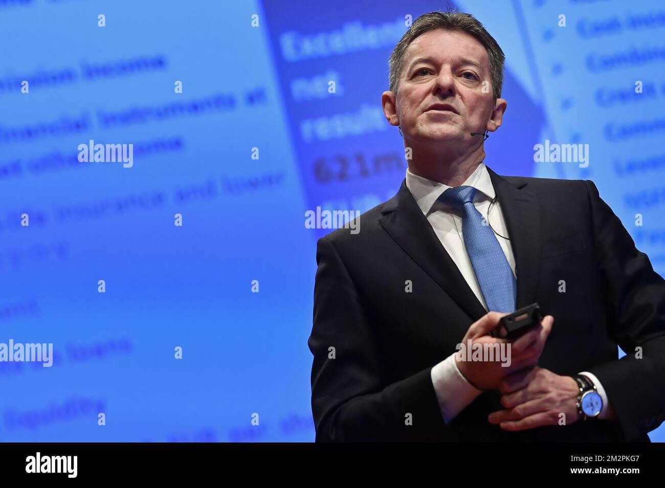 Johan Thijs, PDG de la KBC, a été photographié lors d'une conférence de ...