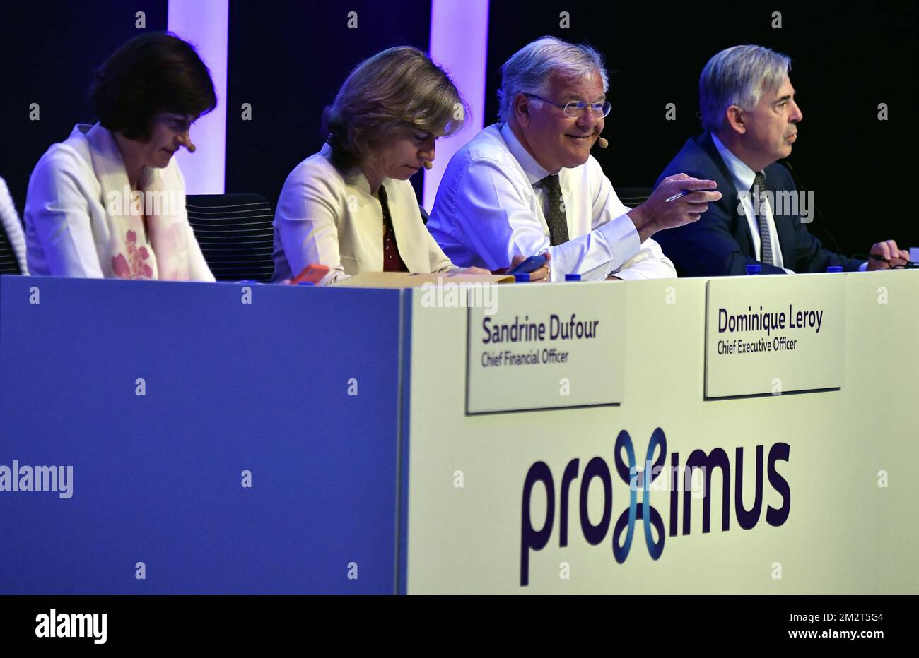 Sandrine Dufour, CFO de Belgacom, Dominique Leroy, CEO de Proximus ...