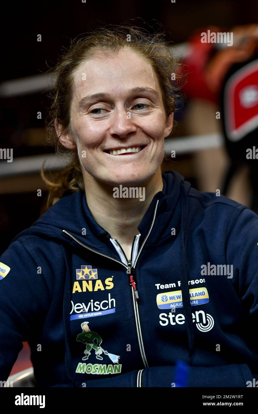Belgian boxer Delfine Persoon pictured during a training session in ...