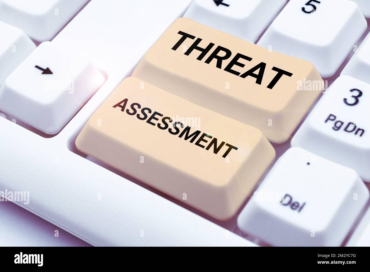 Évaluation de la menace de l'affiche écrite à la main. Vitrine de l ...