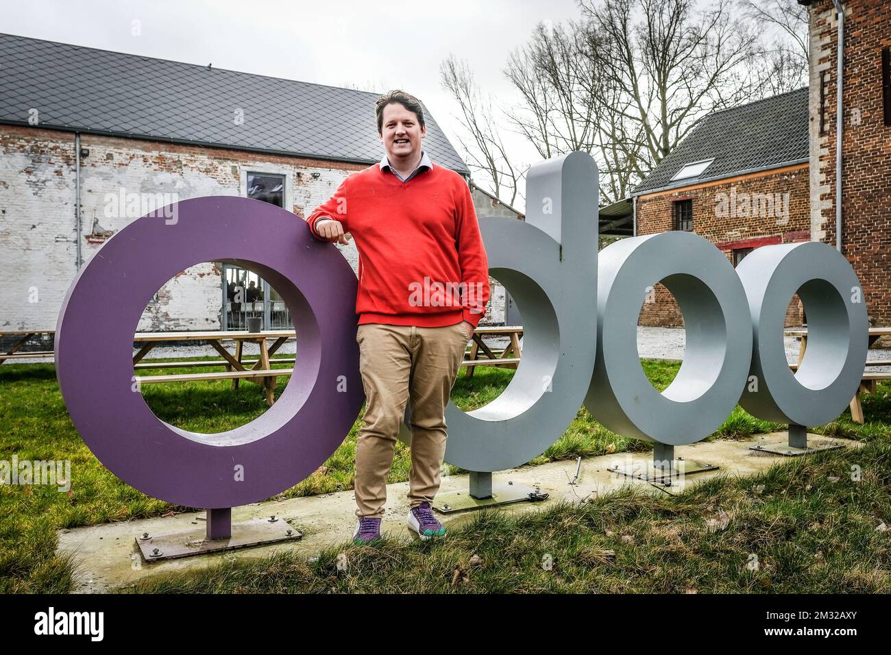 Fabien Pinckaers, PDG d'Odoo, pose pour le photographe lors d'une ...