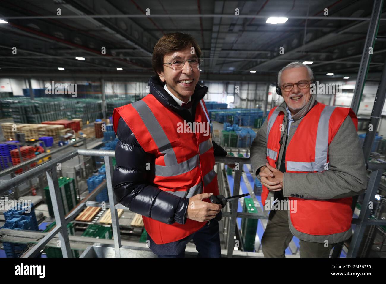 Le président du ministre wallon Elio Di Rupo et le PDG de Colruyt Jef ...