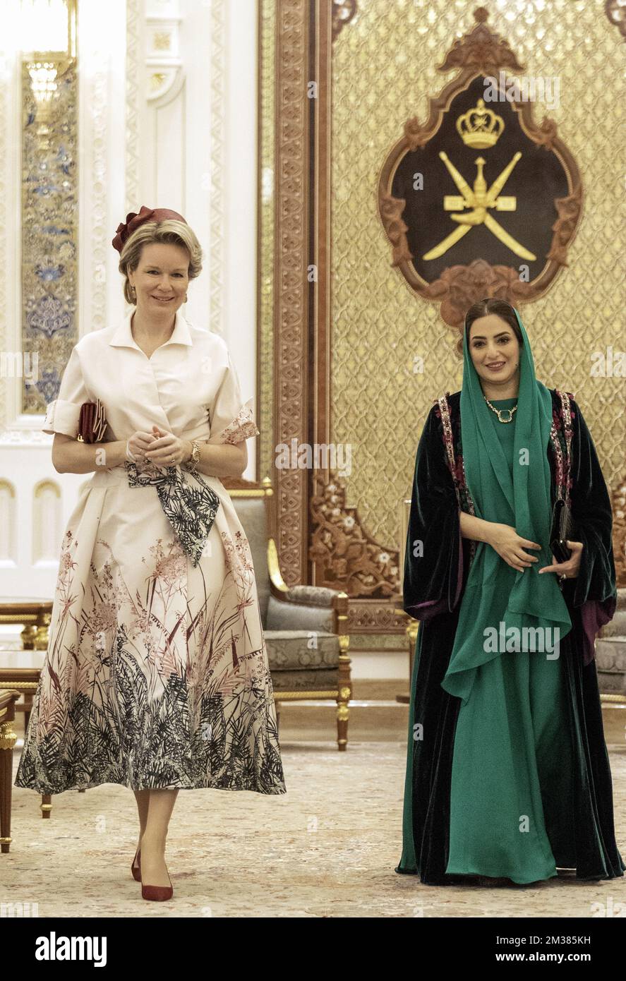 Durant, la reine Mathilde de Belgique et le sultan d'Oman Haitham bin ...