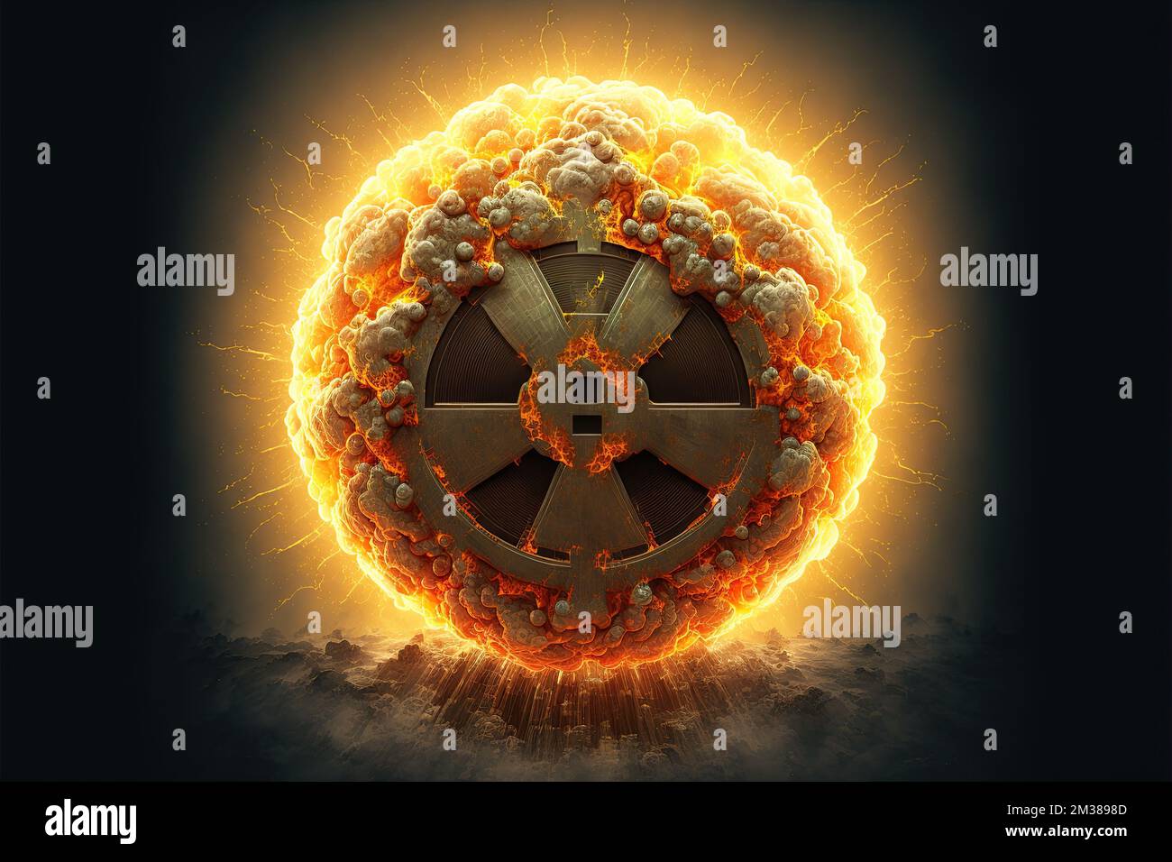 Une explosion nucléaire dans un nuage de champignons nucléaires d'une ...