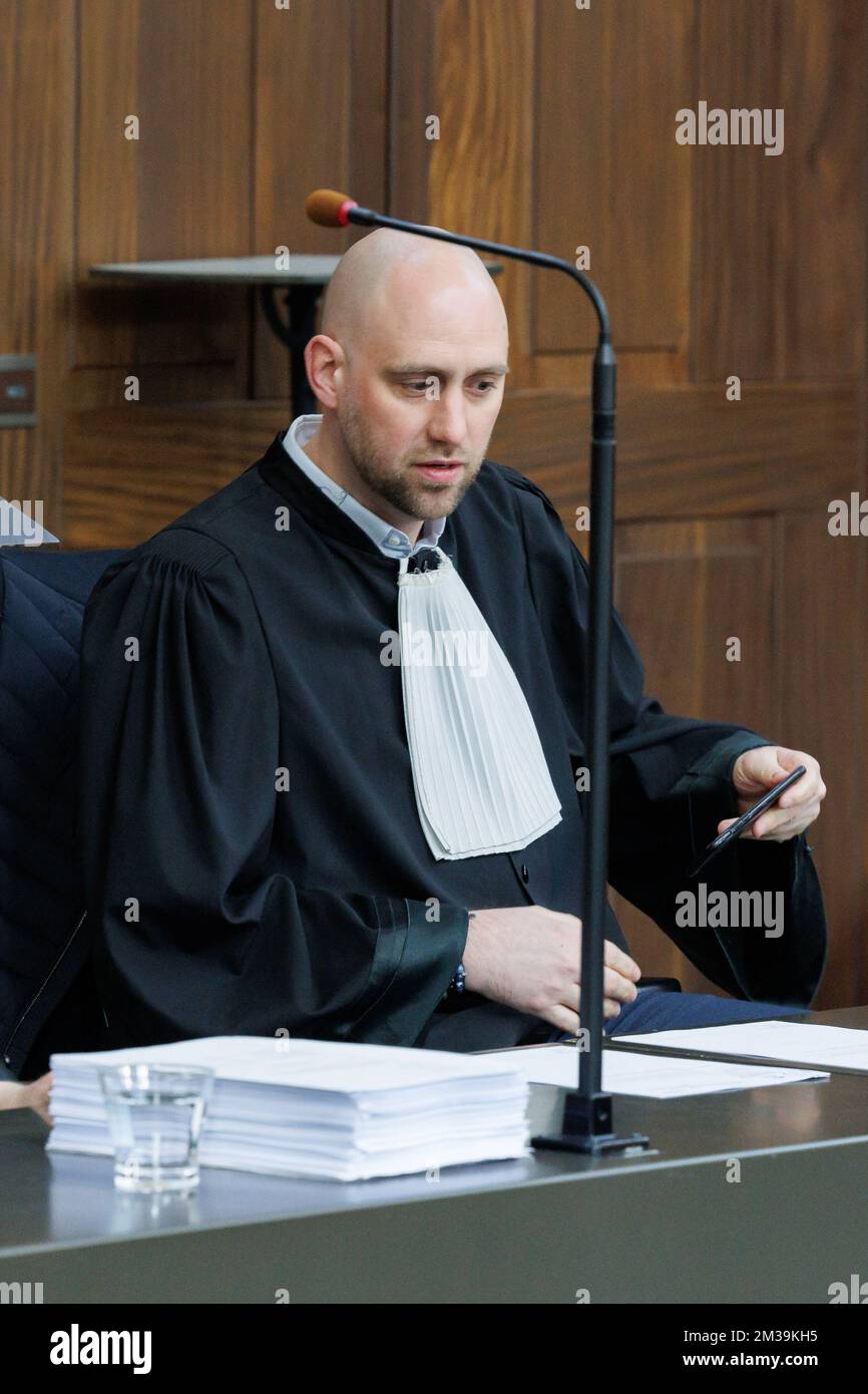 L'avocat Anthony Mallego photographié au cours d'une séance du procès ...