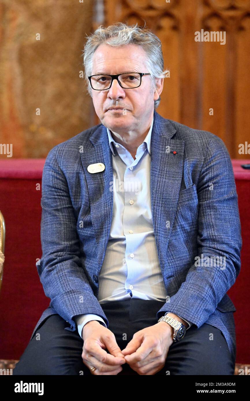 Thierry Rey photographié lors d'une conférence de presse après la ...